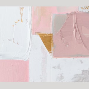 Set of 3 Abstract Pink and Gold Art, Contemporary Gradient Abstract ...