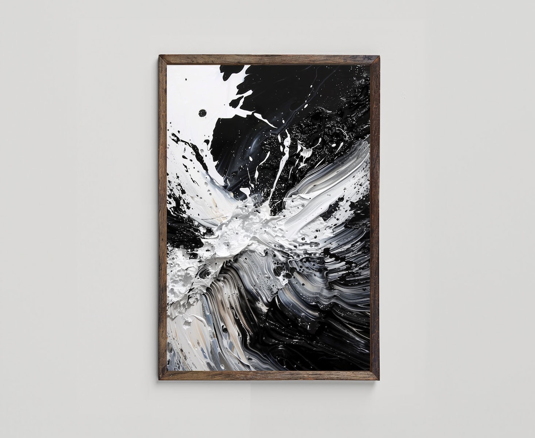 Black and White Abstract Wall Art, Abstract Geometry Printable Art ...