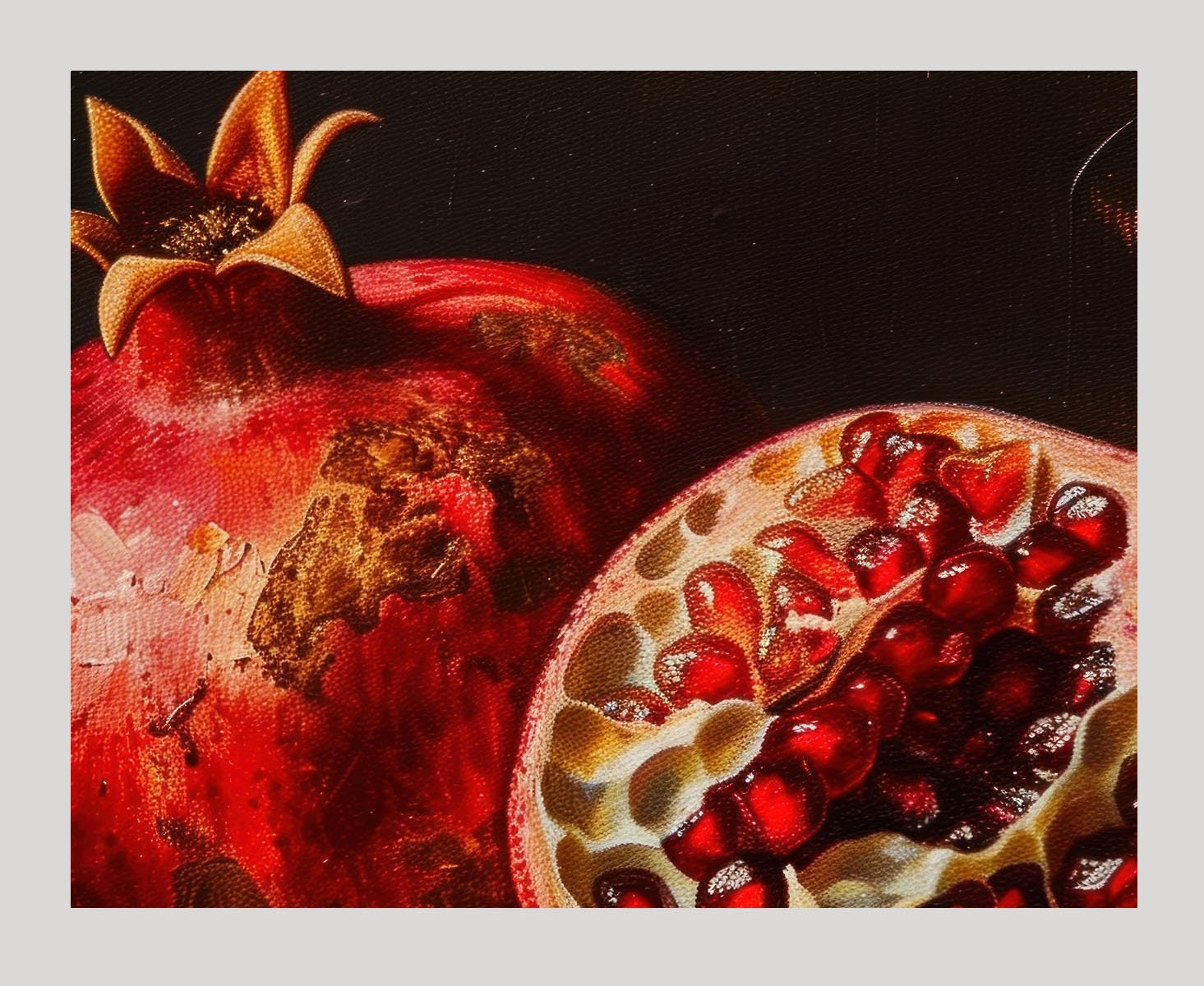 Vintage Pomegranate Fruit Painting Art, Printable Kitchen Art ...