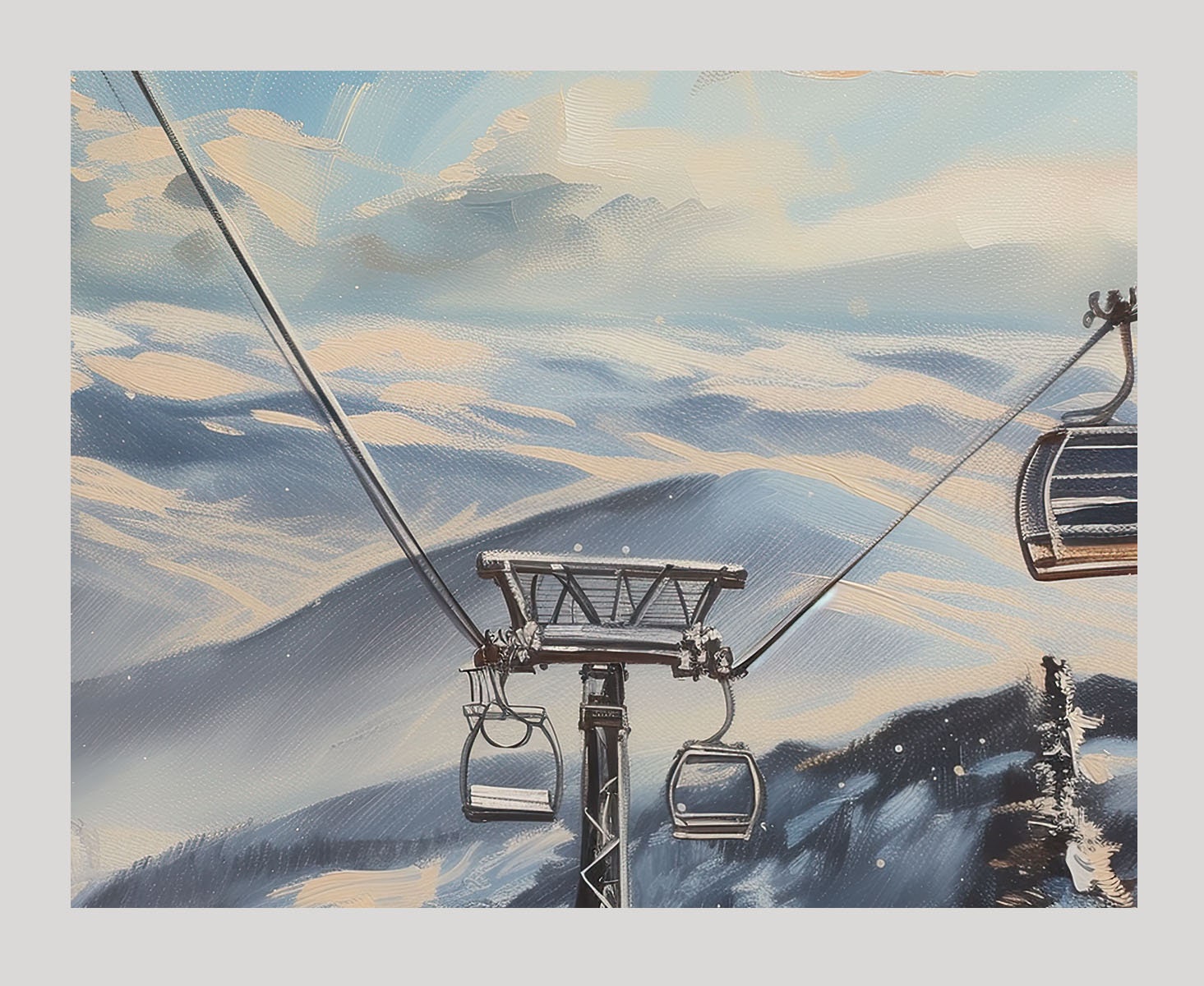 Set of 2 Winter Landscape Art Set, Printable Alpine Scenery, Winter ...