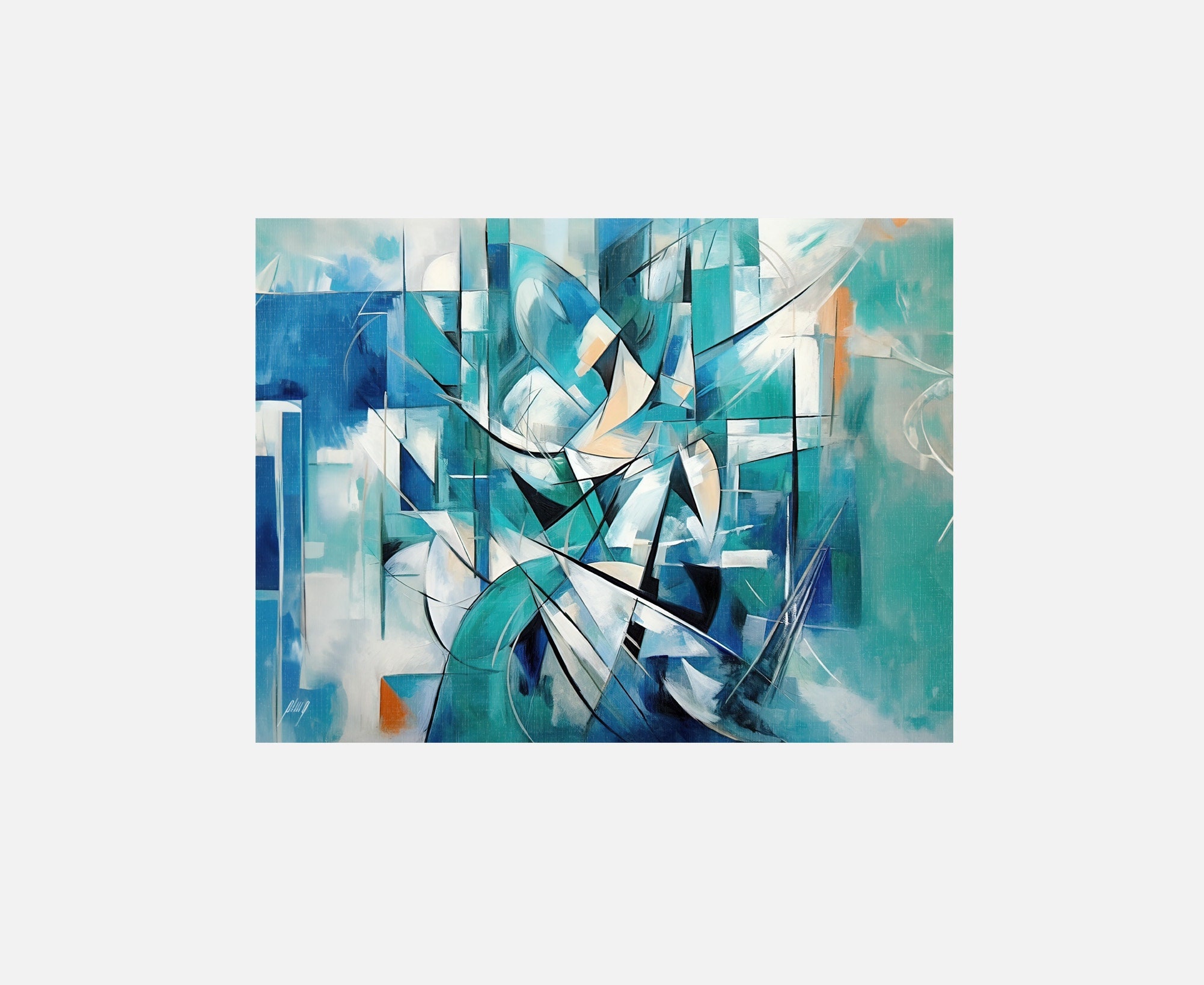 Digital Download, Blue Wall Art, Abstract, Contemporary Wall Art ...