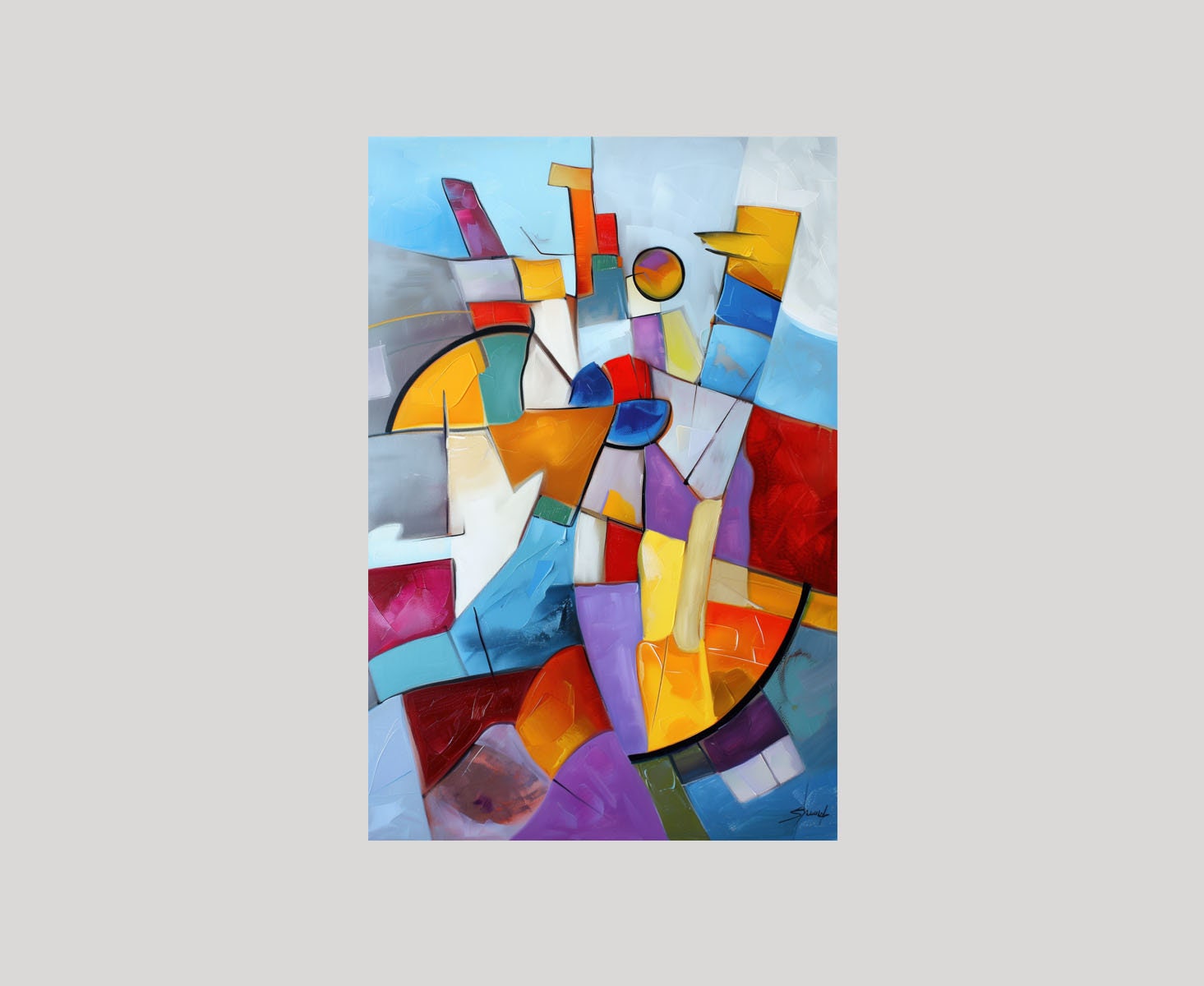 Bold Abstract Art for Modern Home & Office Decor, Colorful Abstract ...