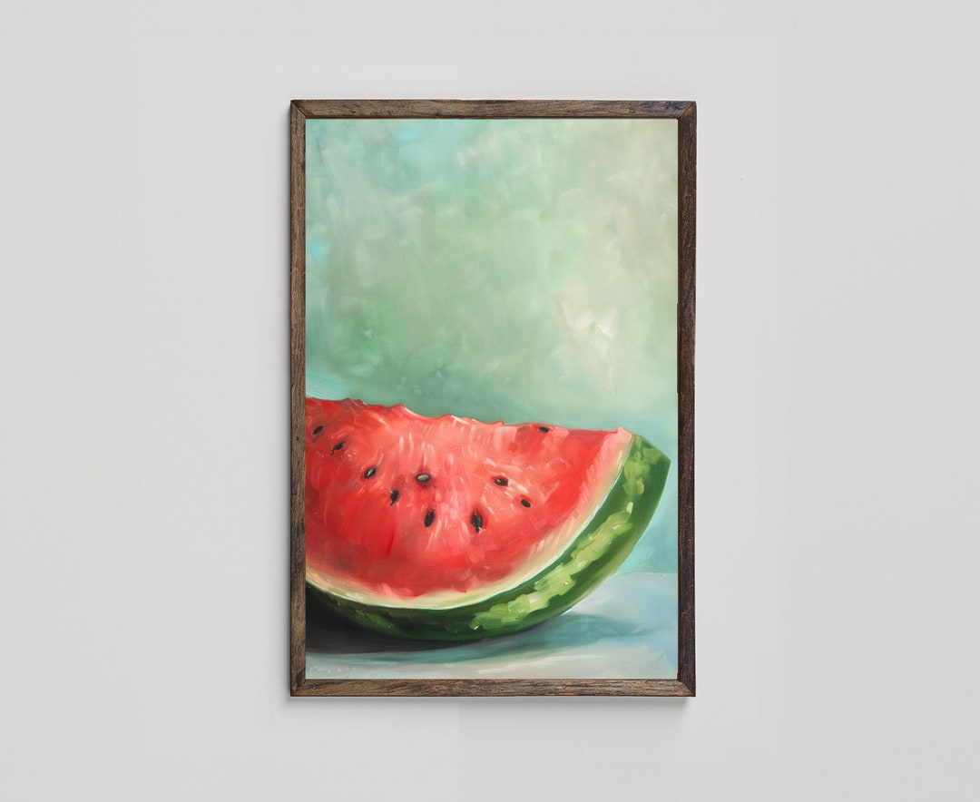 Watermelon Wall Art, Printable Vibrant Kitchen Art, Dining Room Decor, Fruit Still Life Fruit ...