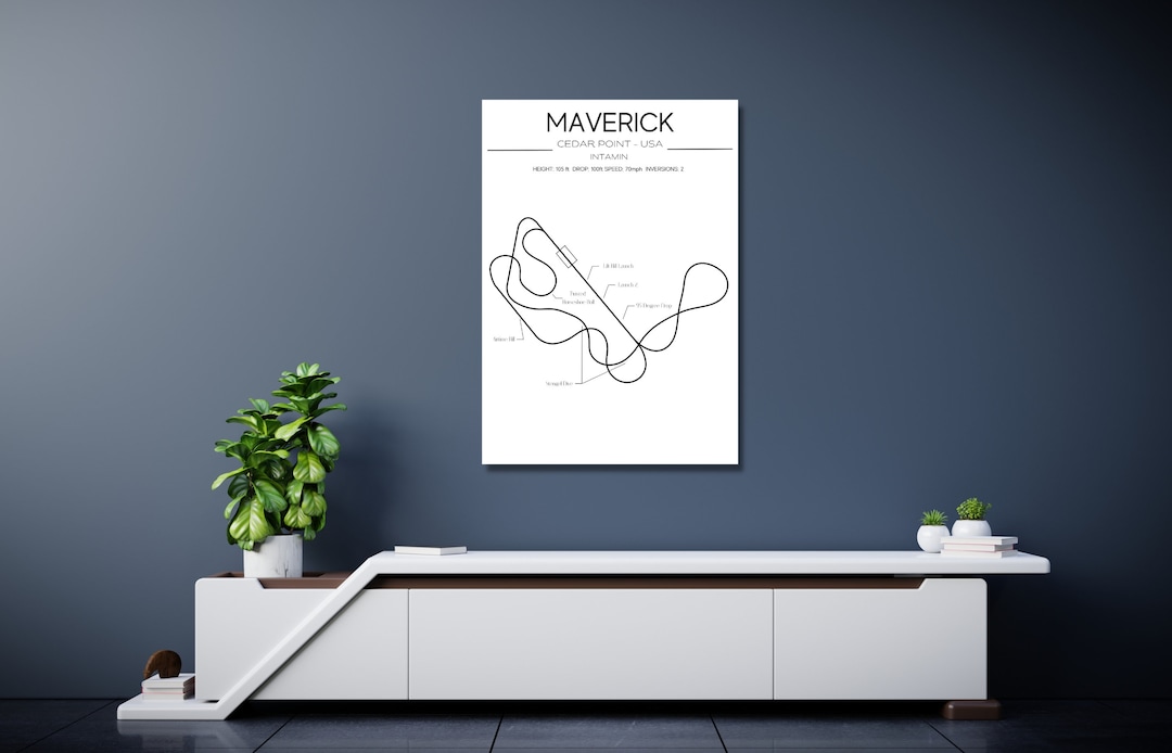 Maverick Layout - Cedar Point - USA - Modern Wall Art - Roller Coaster ...