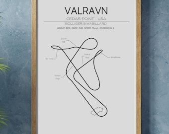 Steel Vengeance Layout Cedar Point USA Modern Wall Art Roller Coaster ...