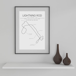 Lightning Rod Layout - Dollywood - USA Modern Wall Art Roller Coaster ...