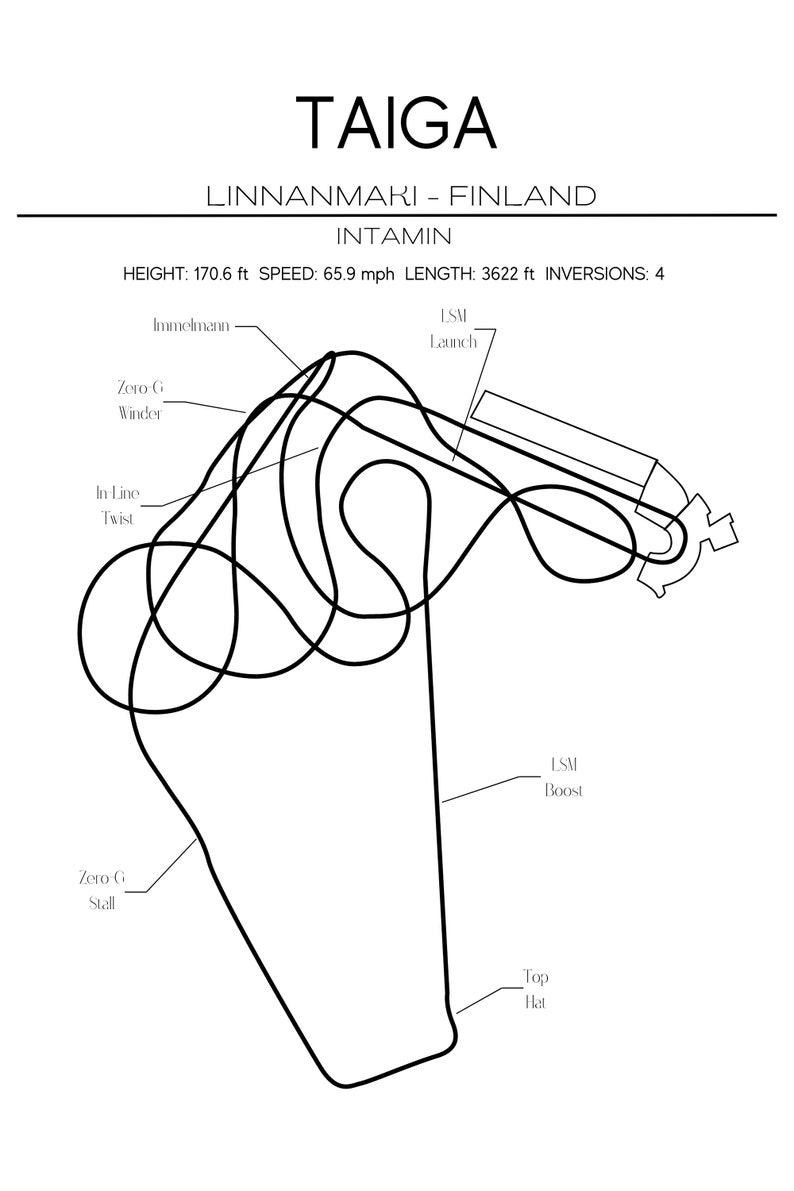 Taiga Layout - Linnanmaki - Finland - Modern Wall Art - Roller Coaster ...