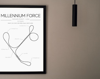 Skyrush Layout - Hersheypark - USA - Modern Wall Art - Roller Coaster ...