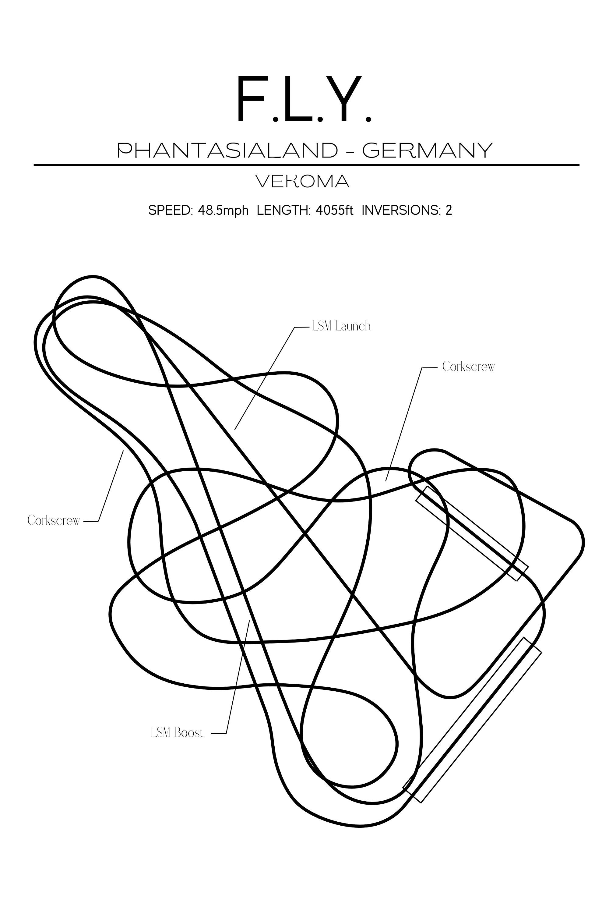 Phantasialand Roller Coaster Layouts - Modern Wall Art - Roller Coaster ...