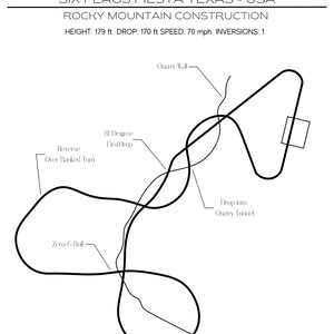 Iron Rattler Layout - Six Flags Fiesta Texas - USA Modern Wall Art ...