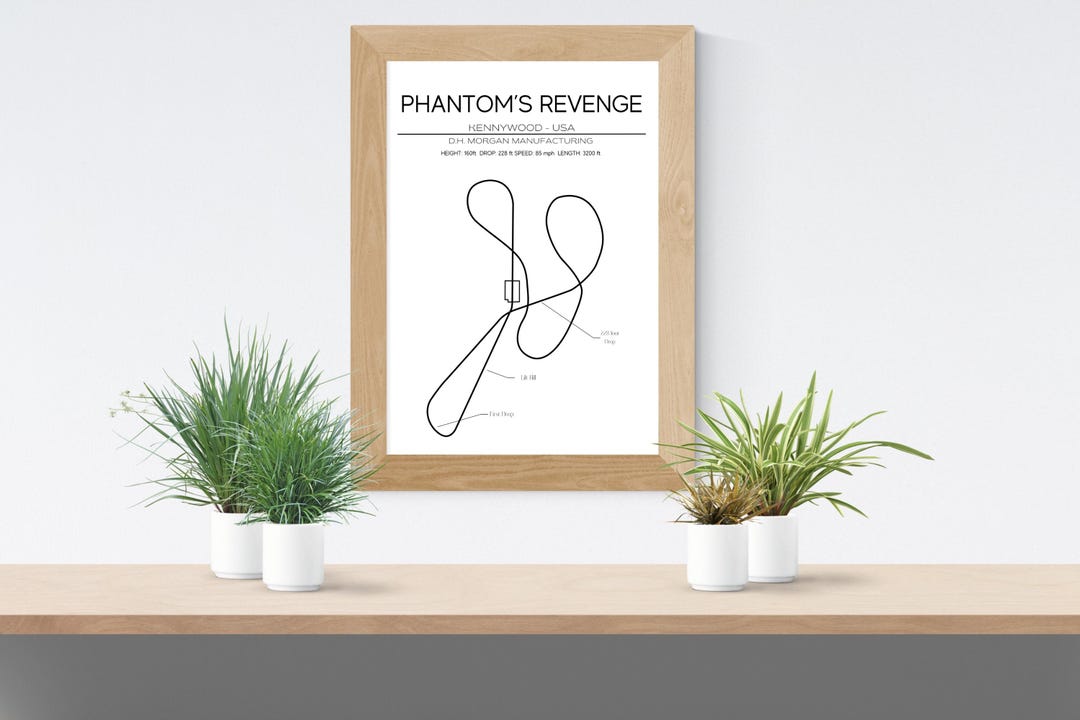 Phantom's Revenge Layout - Kennywood - USA - Modern Wall Art Roller ...