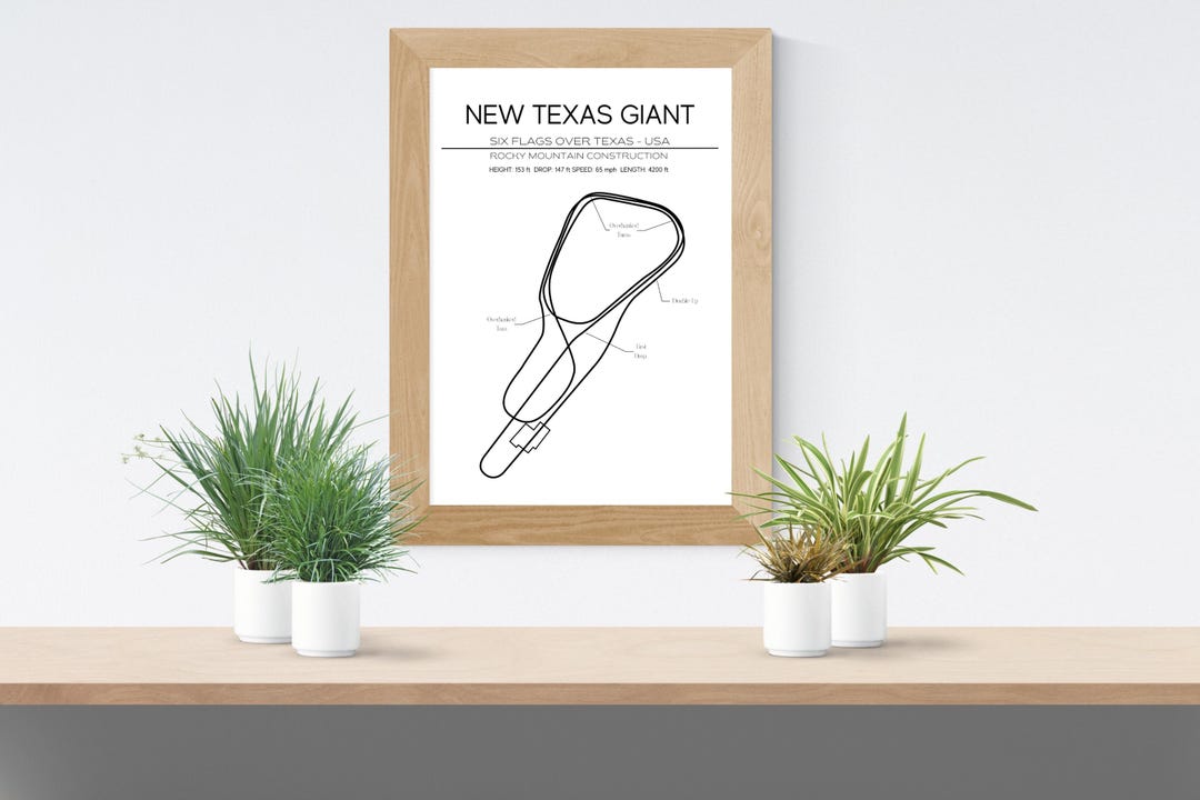 New Texas Giant Layout - Six Flags Over Texas - USA Modern Wall Art ...