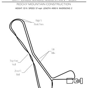 Twisted Colossus Layout - Six Flags Magic Mountain - USA Modern Wall ...