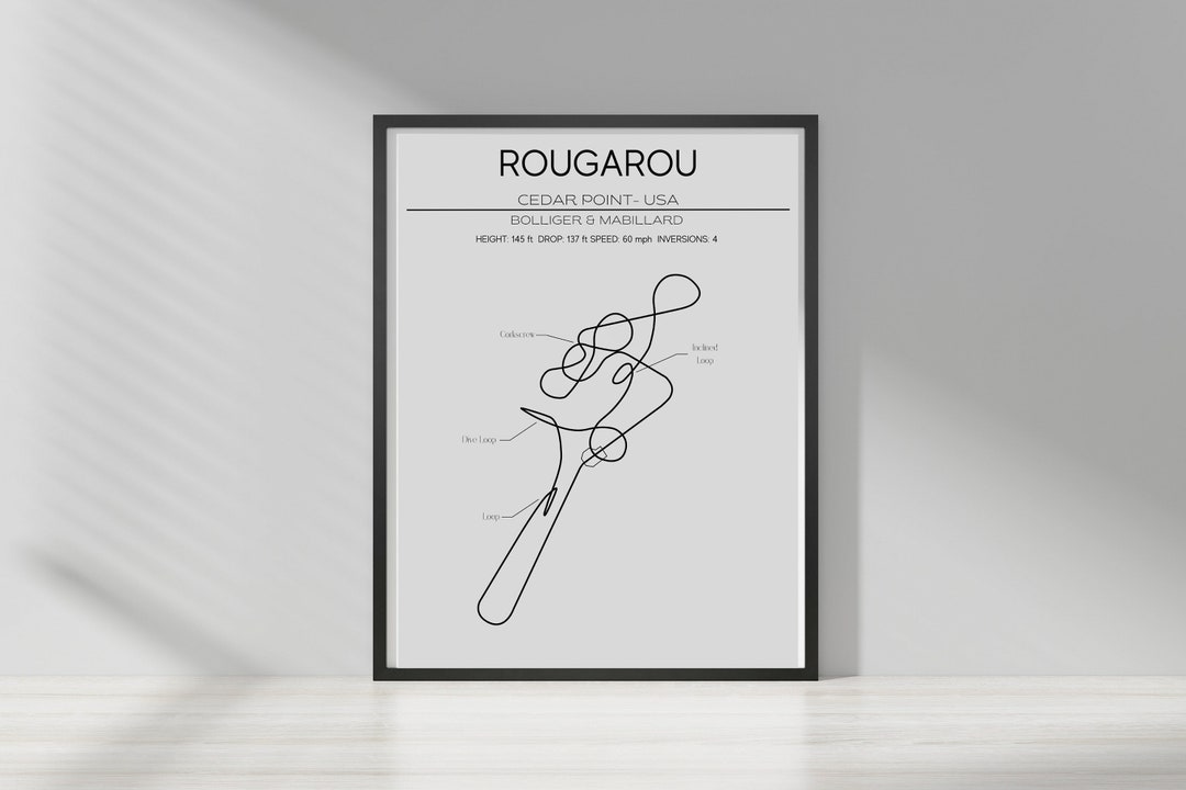 Rougarou Layout - Cedar Point - USA - Modern Wall Art - Roller Coaster ...