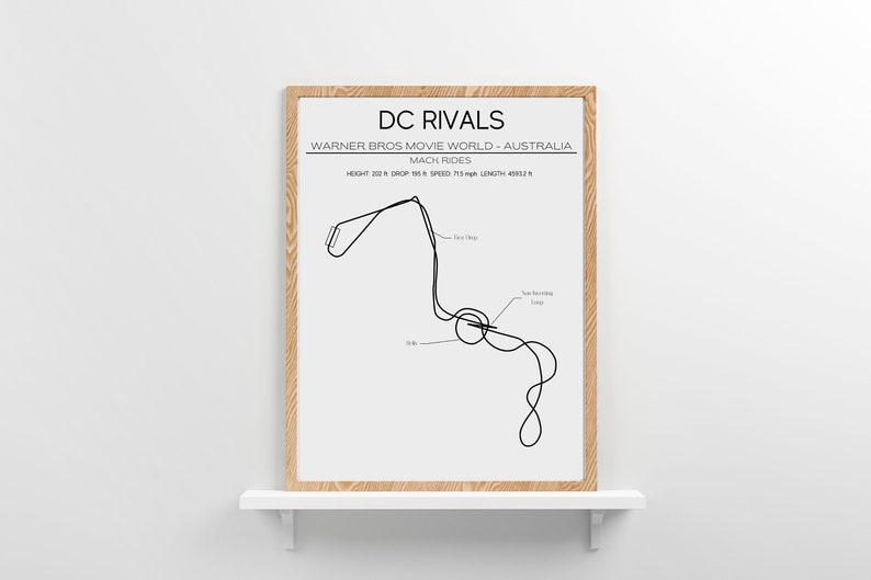 DC Rivals Layout Warner Movie World Australia Modern Wall Art Roller ...