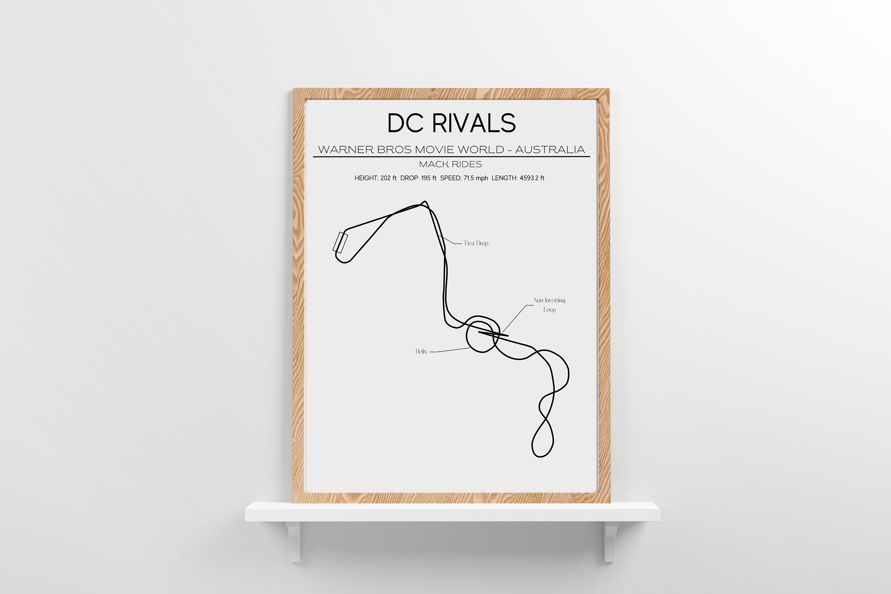 DC Rivals Layout Warner Movie World Australia Modern Wall Art Roller ...