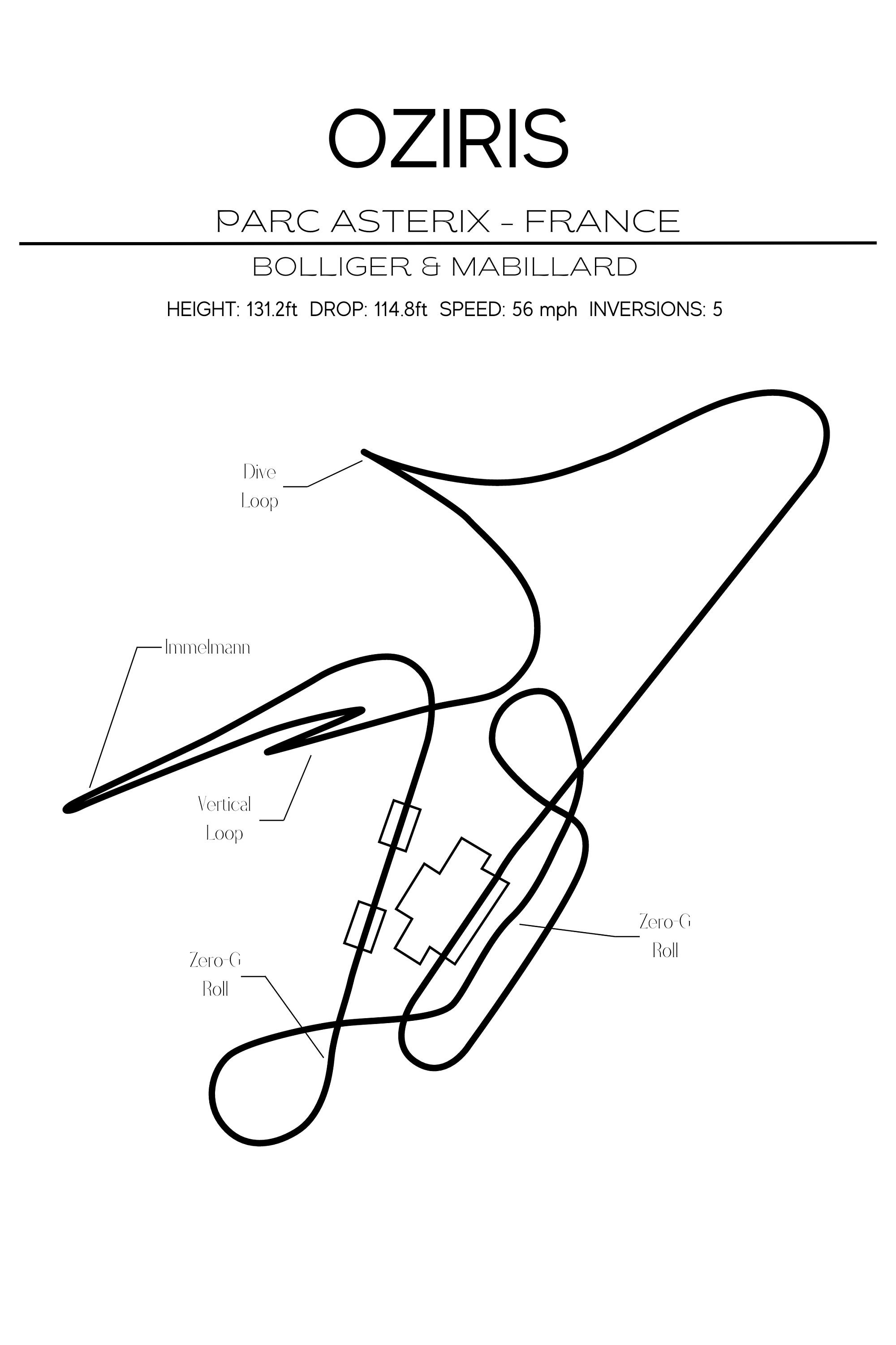 OzIris Layout Parc Astérix France Modern Wall Art Roller Coaster ...