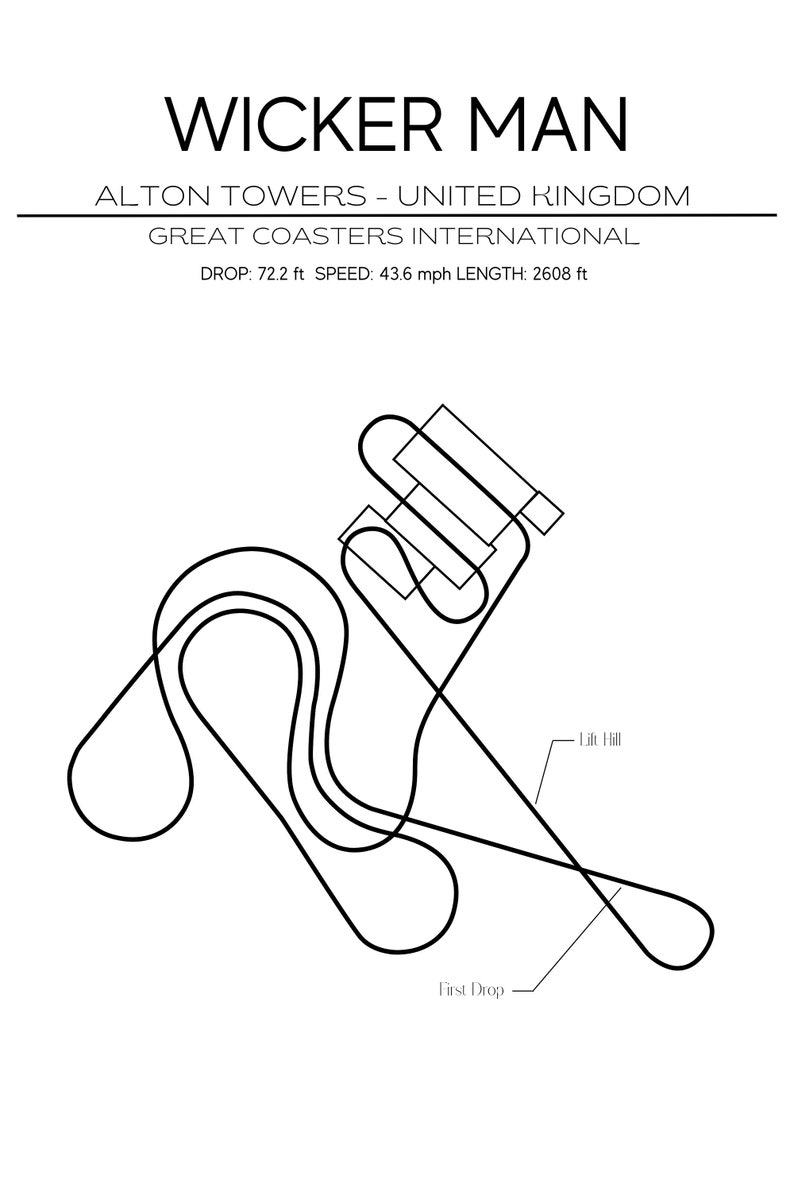 Wicker Man Layout - Alton Towers - England - Modern Wall Art - Roller ...