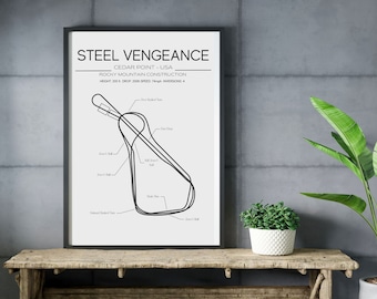 Millennium Force Layout - Cedar Point - USA - Modern Wall Art - Roller ...