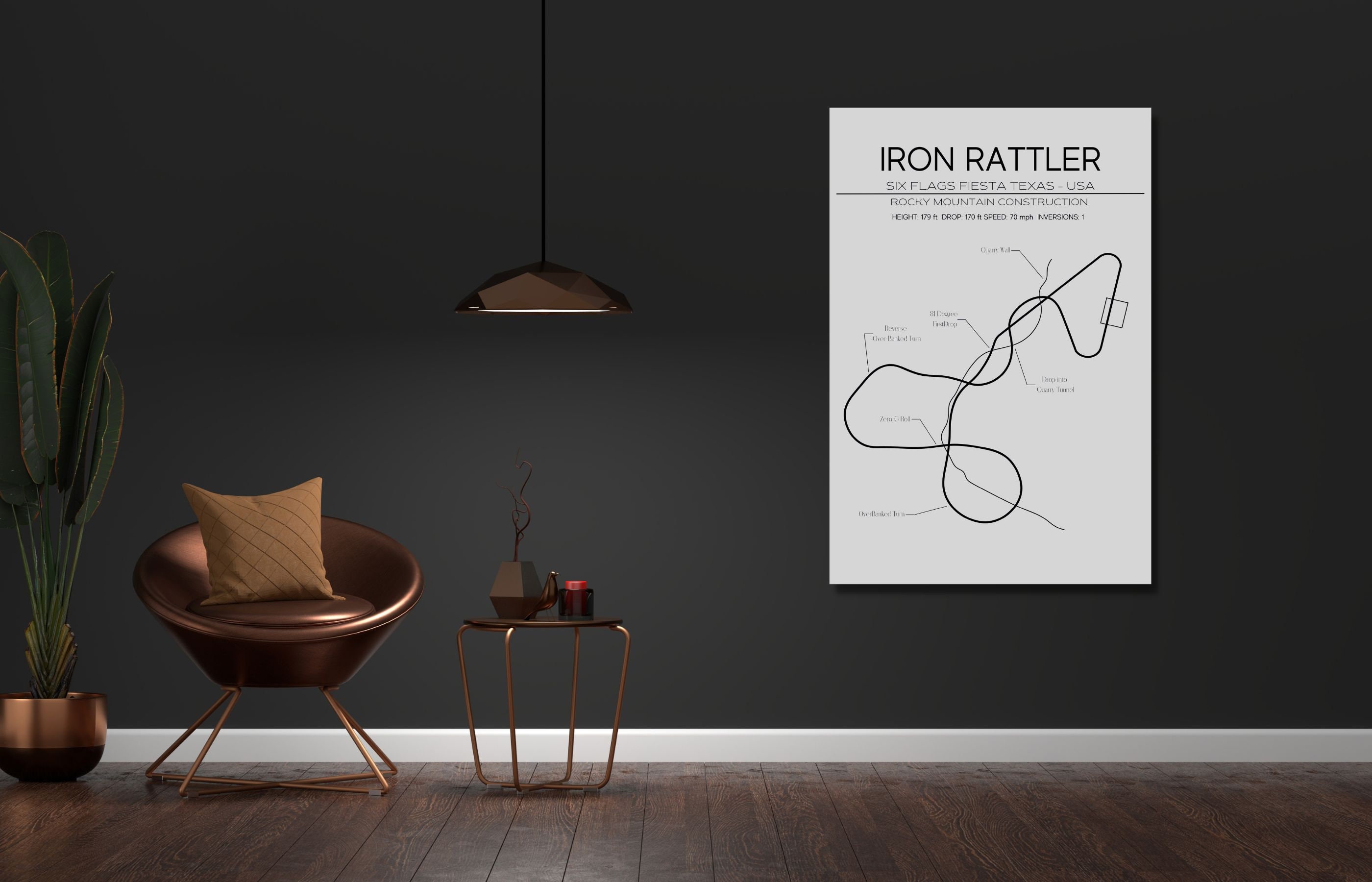 Iron Rattler Layout - Six Flags Fiesta Texas - USA Modern Wall Art ...