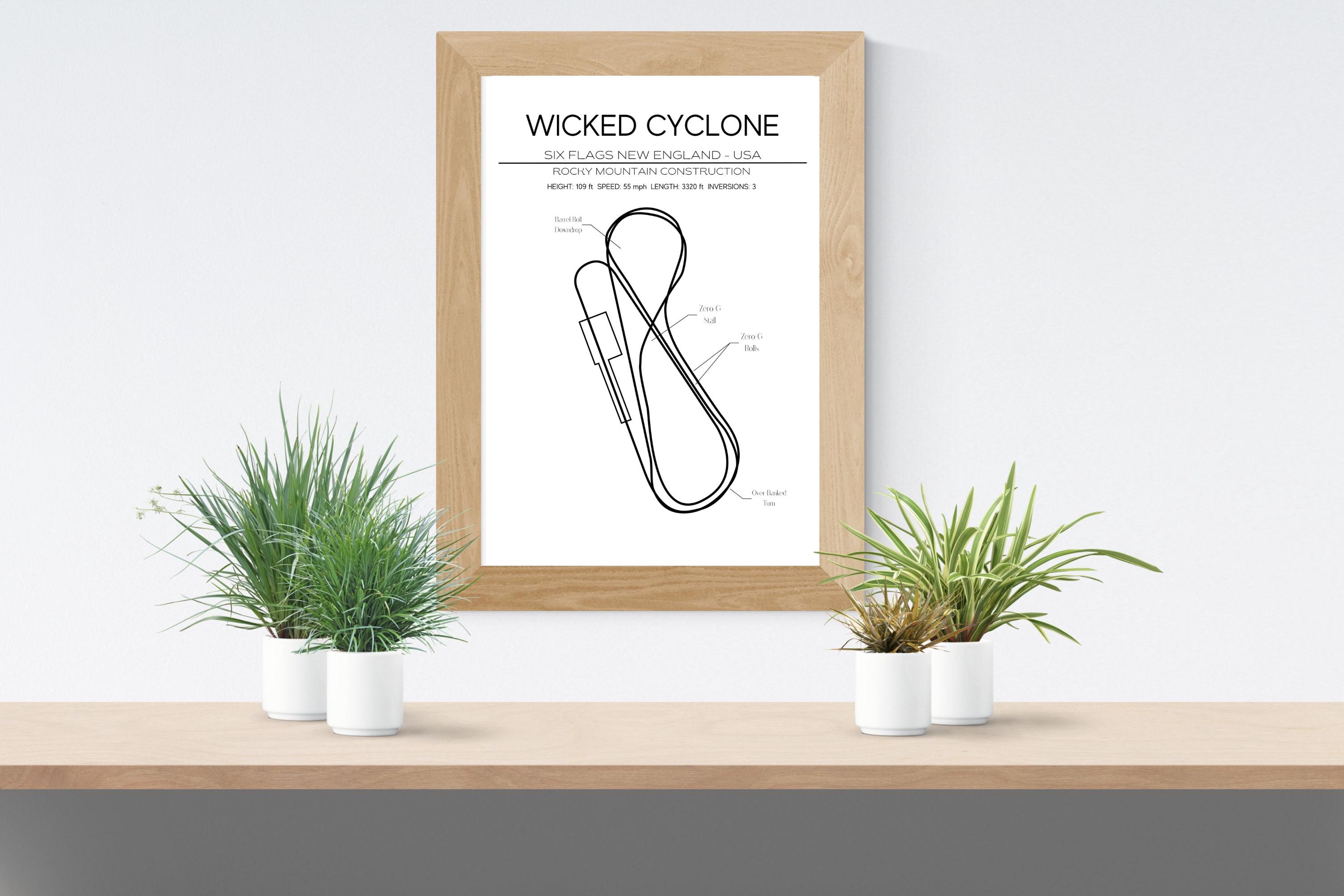 Wicked Cyclone Layout - Six Flags New England - USA Modern Wall Art ...