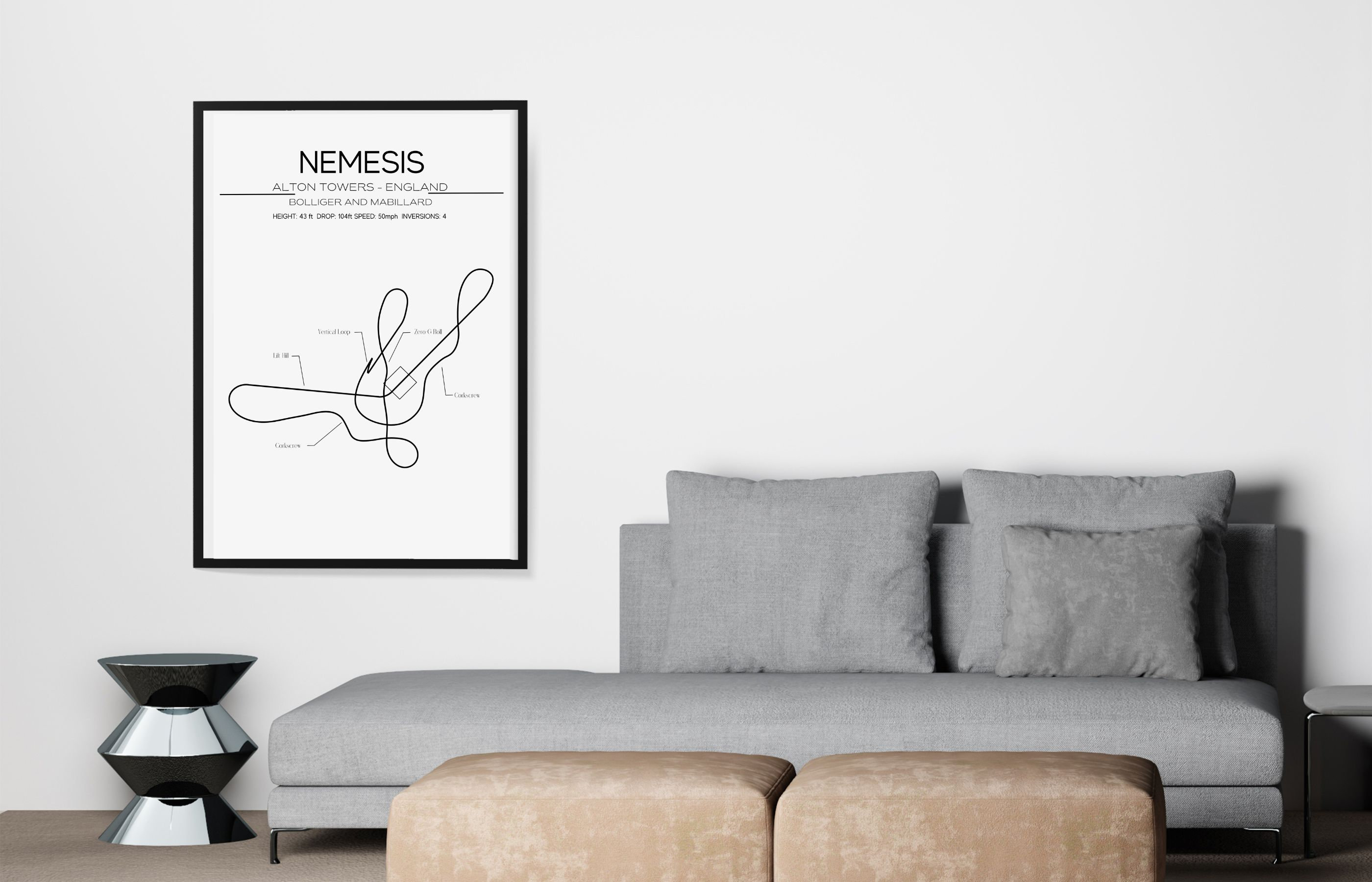 Nemesis Layout - Alton Towers - England - Modern Wall Art - Roller ...