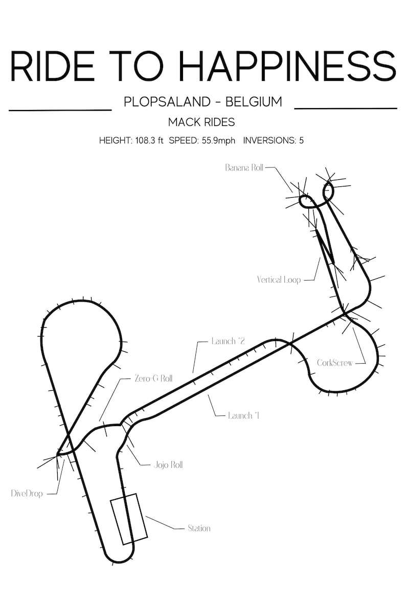 Ride to Happiness Layout - Plopsaland - Belgium - Modern Wall Art ...