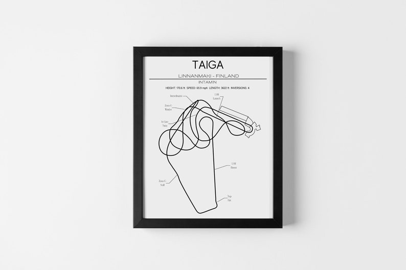 Taiga Layout - Linnanmaki - Finland - Modern Wall Art - Roller Coaster ...