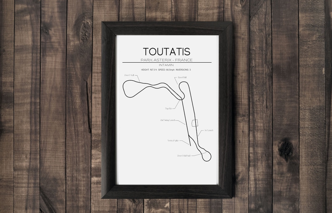 Toutatis Layout Park Asterix France Modern Wall Art Roller Coaster Gift ...