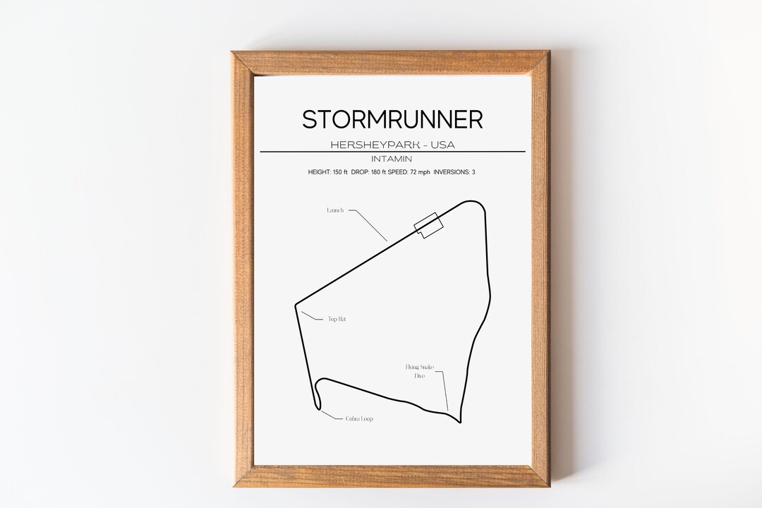 Stormrunner Layout Hersheypark Park Modern Wall Art Roller Coaster Gift ...