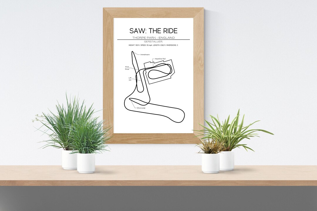 Saw: the Ride Layout - Thorpe Park - England - Modern Wall Art - Roller ...