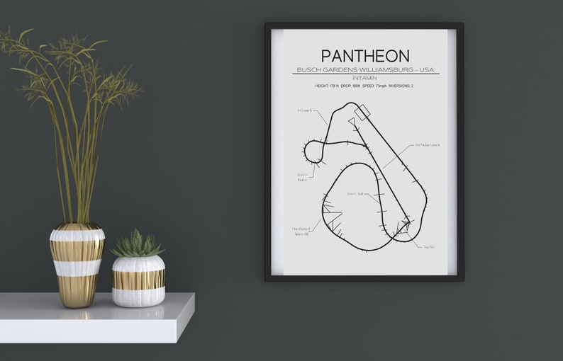 Pantheon Layout Busch Gardens Williamsburg USA Modern Wall Art Roller ...