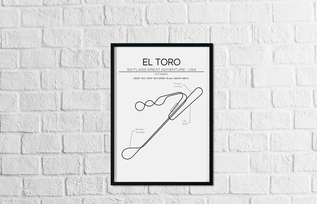 El Toro Layout - Six Flags Great Adventure- USA Modern Wall Art Roller ...
