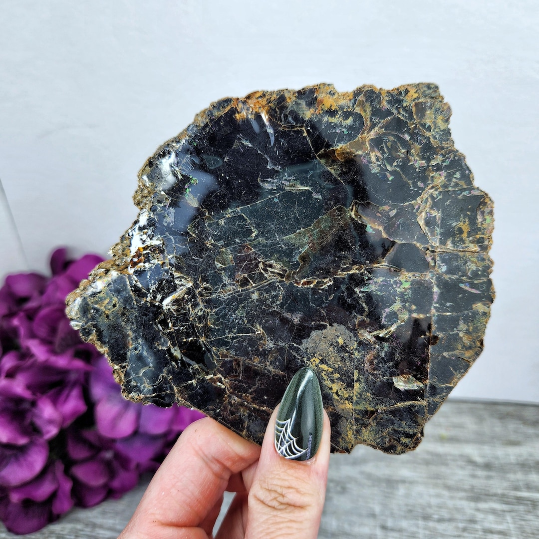 Biotite Black Mica Slab Canada Rare Raw Crystal Mineral Emotional ...