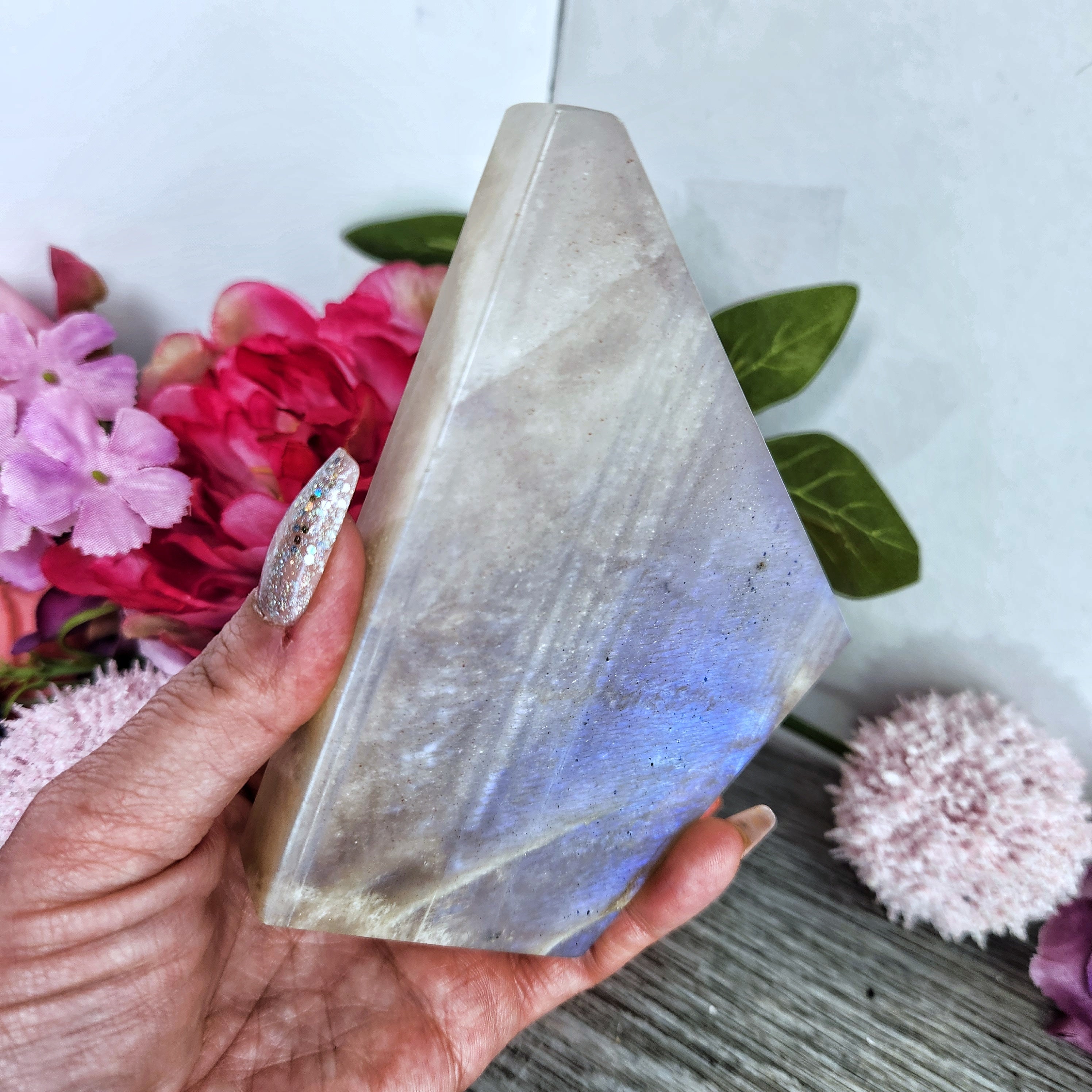 Sunstone Moonstone Slab Flash Blue White Chatoyant Chatoyancy Flashy ...