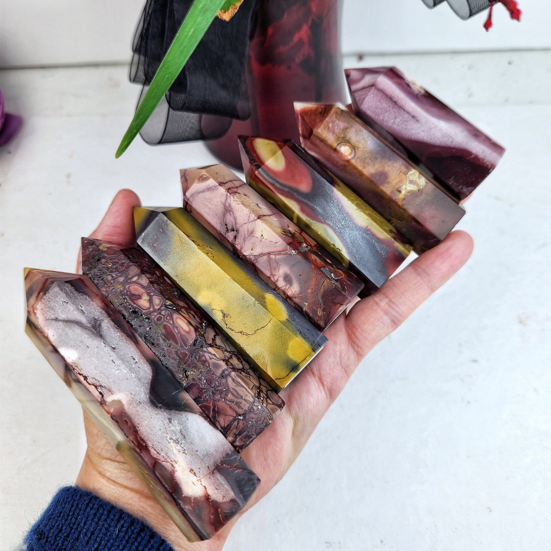 Mookite Jasper Tower Point Stone Yellow Maroon Cream Purple Psychic ...