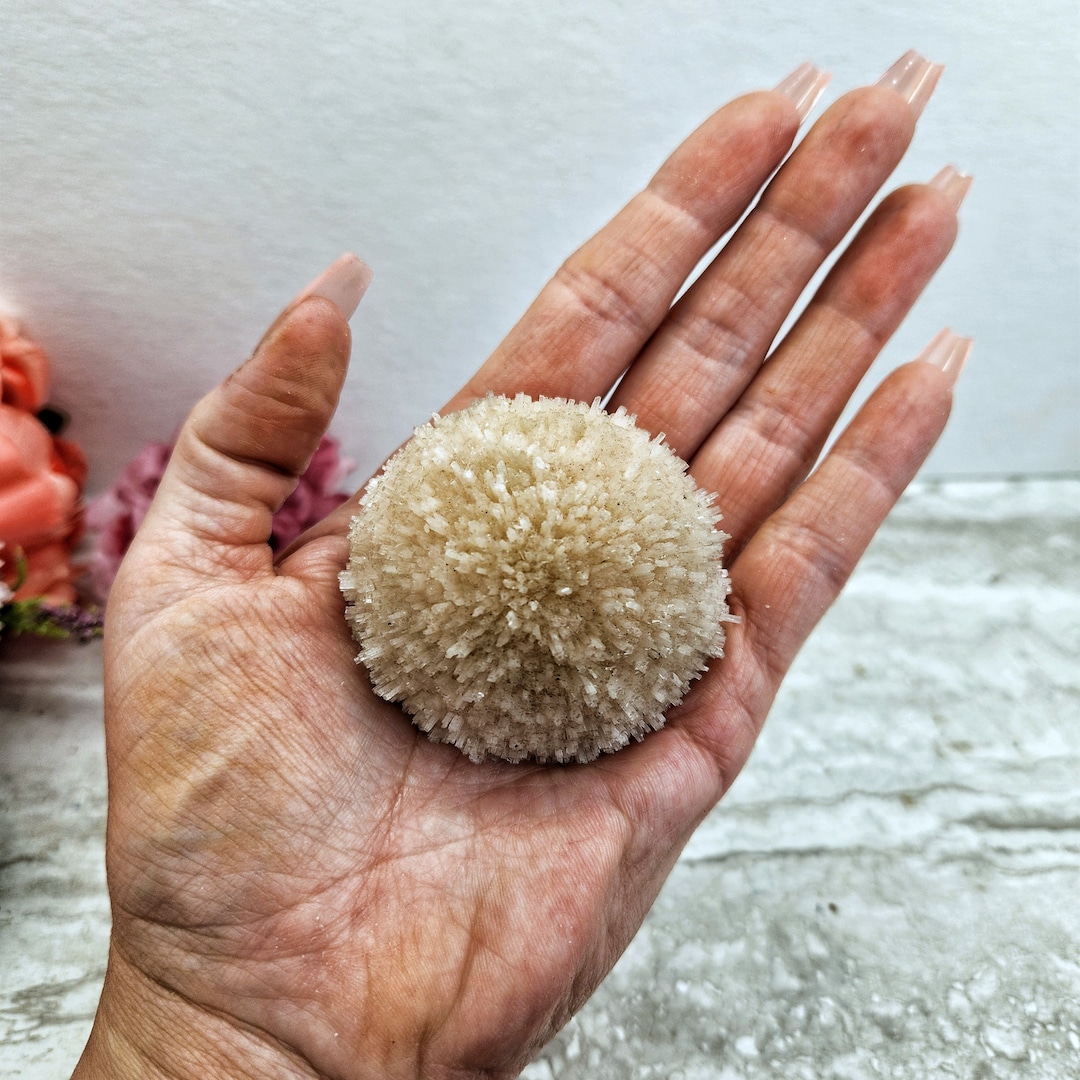 Mesolite Spray Zeolite Specimen Big Crystal Ball Puff Poof Statement ...