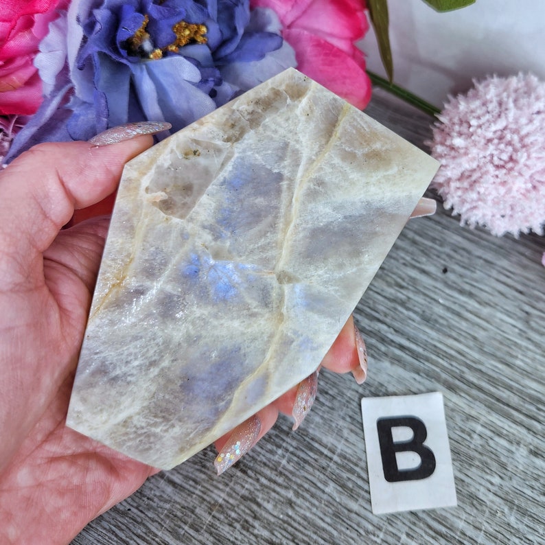Sunstone Moonstone Slab Flash Blue White Chatoyant Chatoyancy Flashy ...