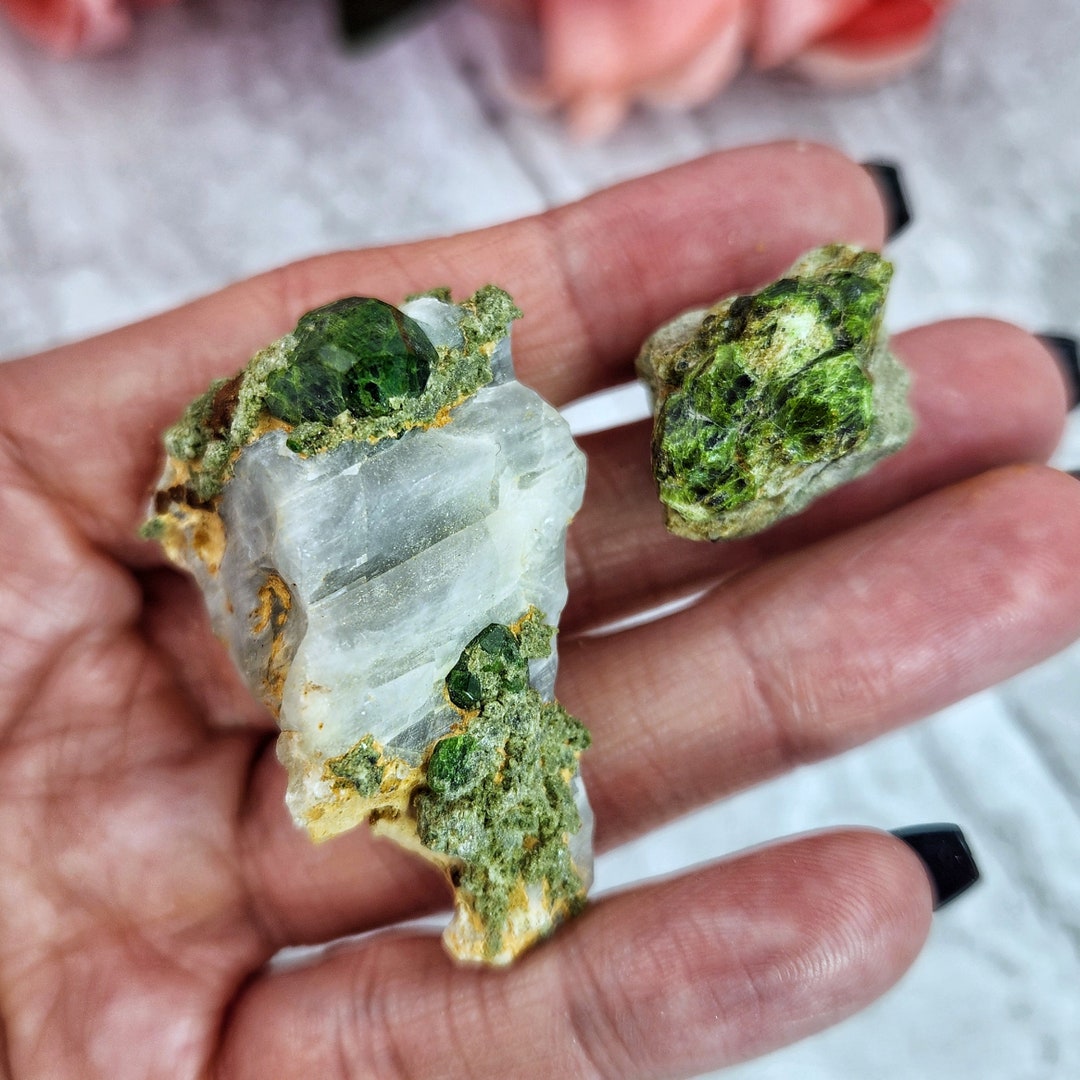 Chromium Garnet Pakistan Green on Matrix Chlorite Included Unique Rare ...