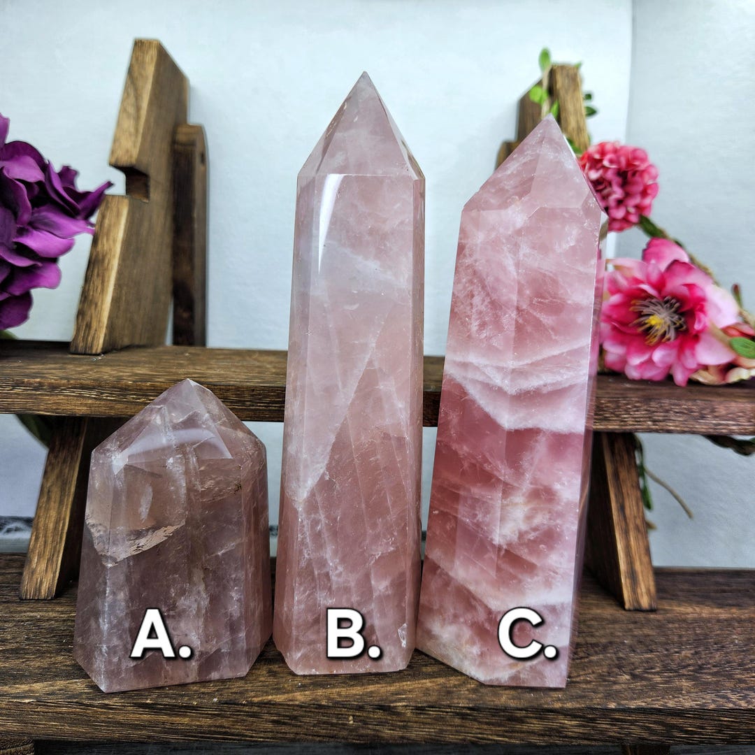 Rose Quartz Deep Pink Purple Huge Large Tower Rare Unique Crystal Love ...