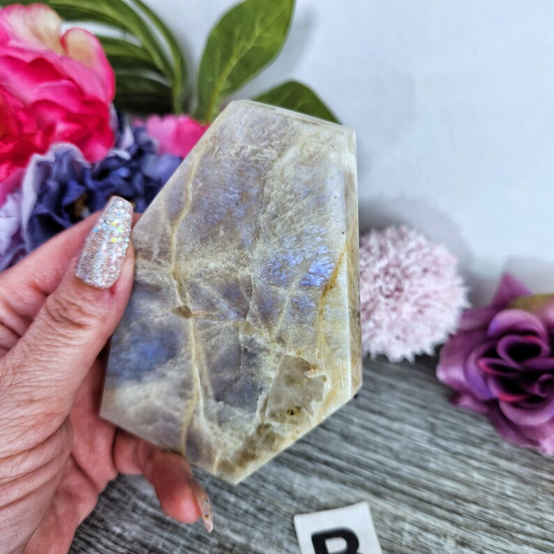 Sunstone Moonstone Slab Flash Blue White Chatoyant Chatoyancy Flashy ...