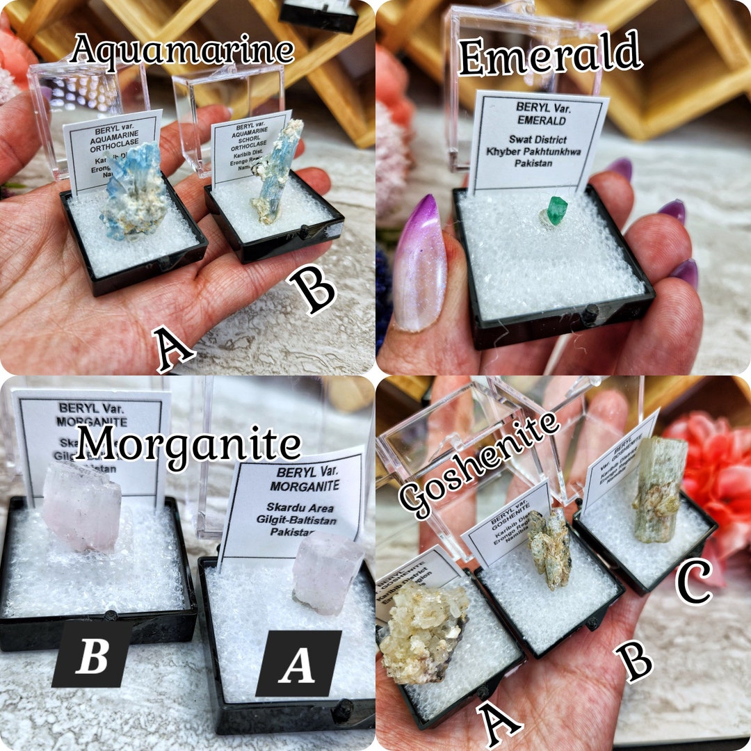 Beryl Morganite Goshenite Emerald Aquamarine Specimen Thumbnail Aqua ...