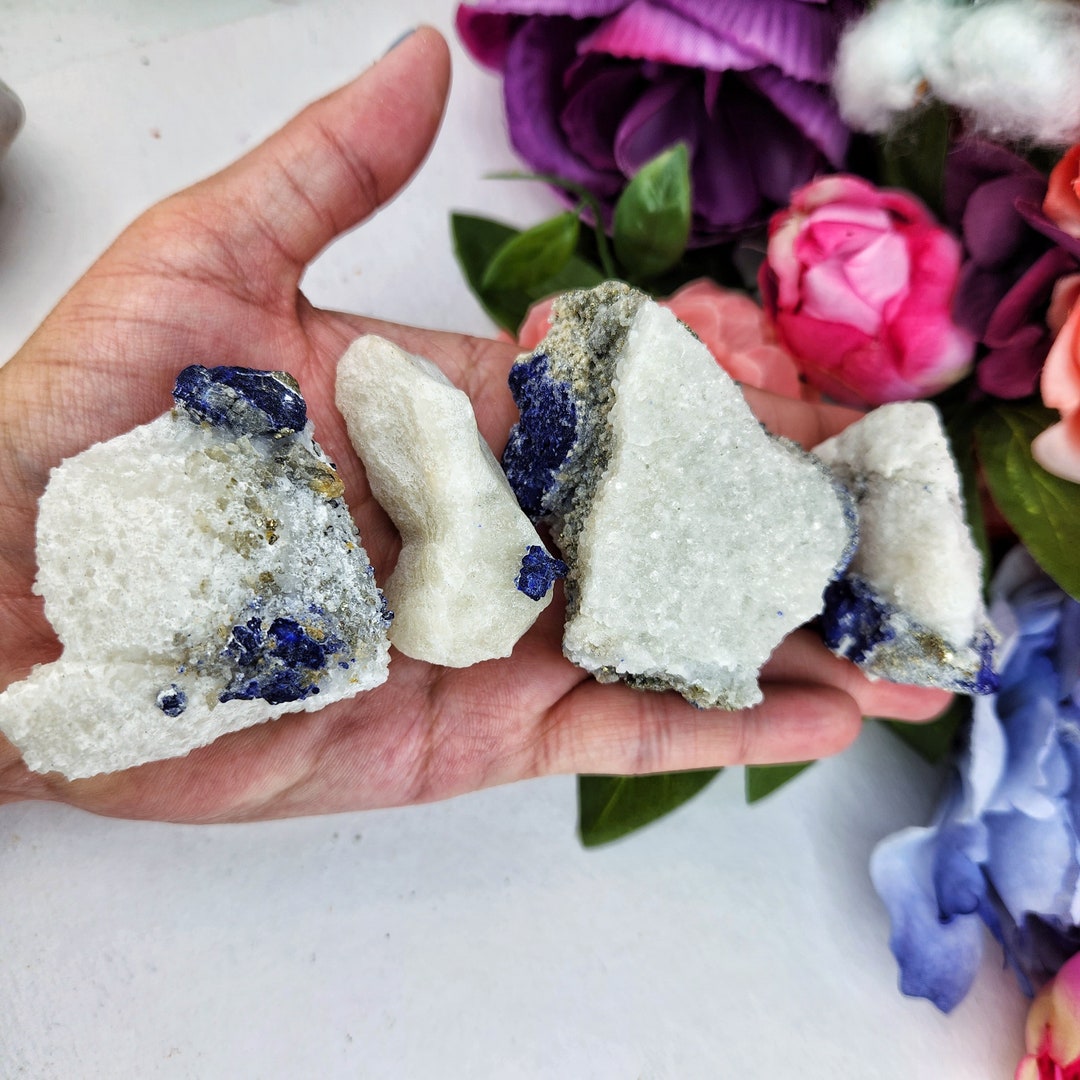 Raw Lazulite in Quartz With Pyrite Crystals From Afghanistan Natural ...