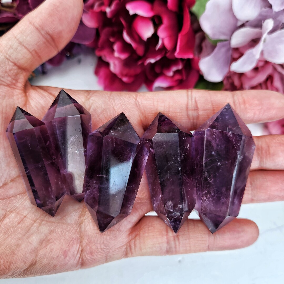 Amethyst Vogel Double Termination Point Polished Wand DT Rainbows ...