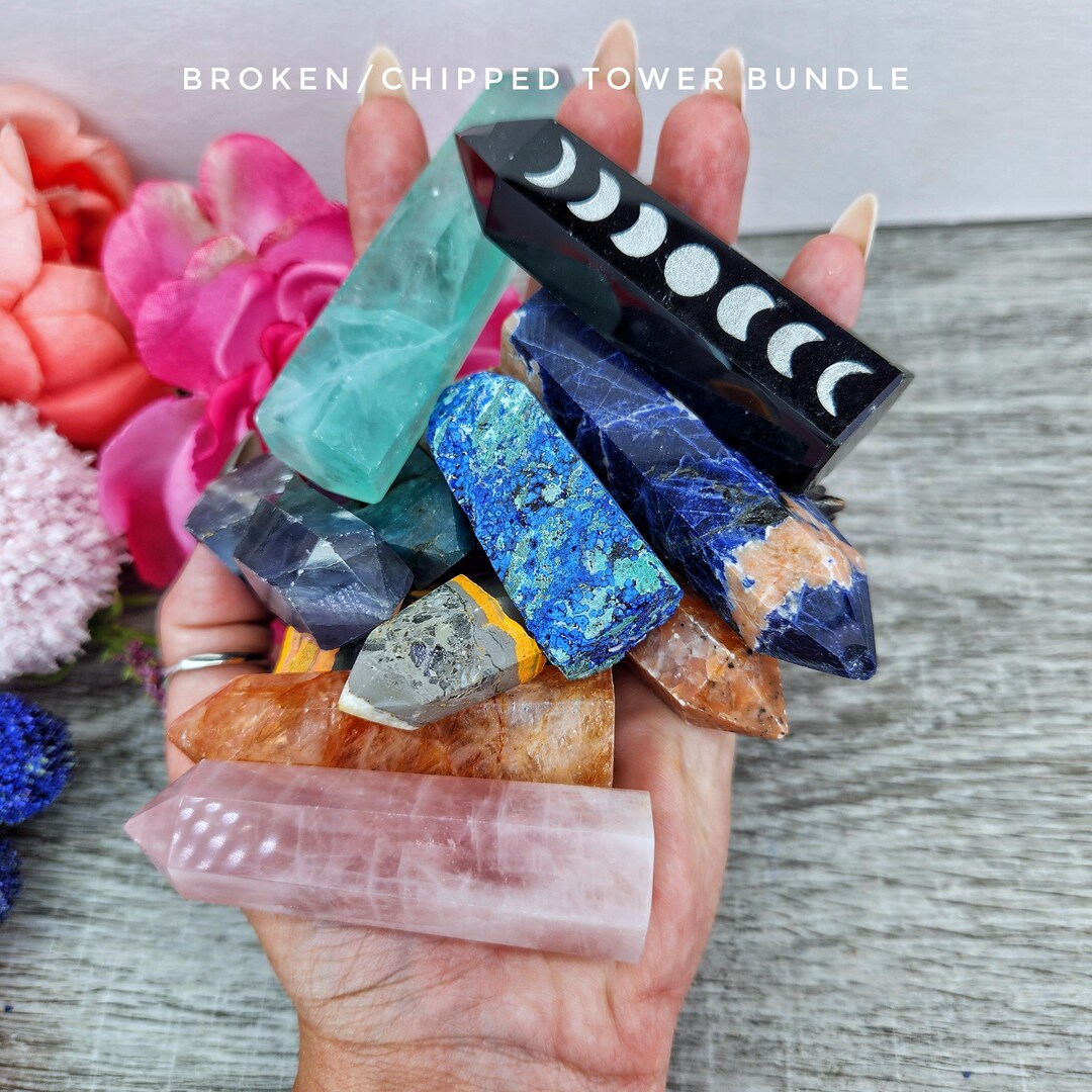 Chipped Tips Broken Tower Bundle Fluorite Sodalite Rose Quartz Fire ...