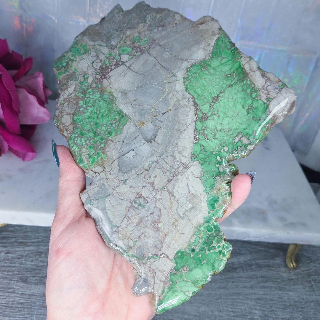 Variscite Utah Green Huge Slab Stabilized With Resin 393 Grams, 8.5x6 ...
