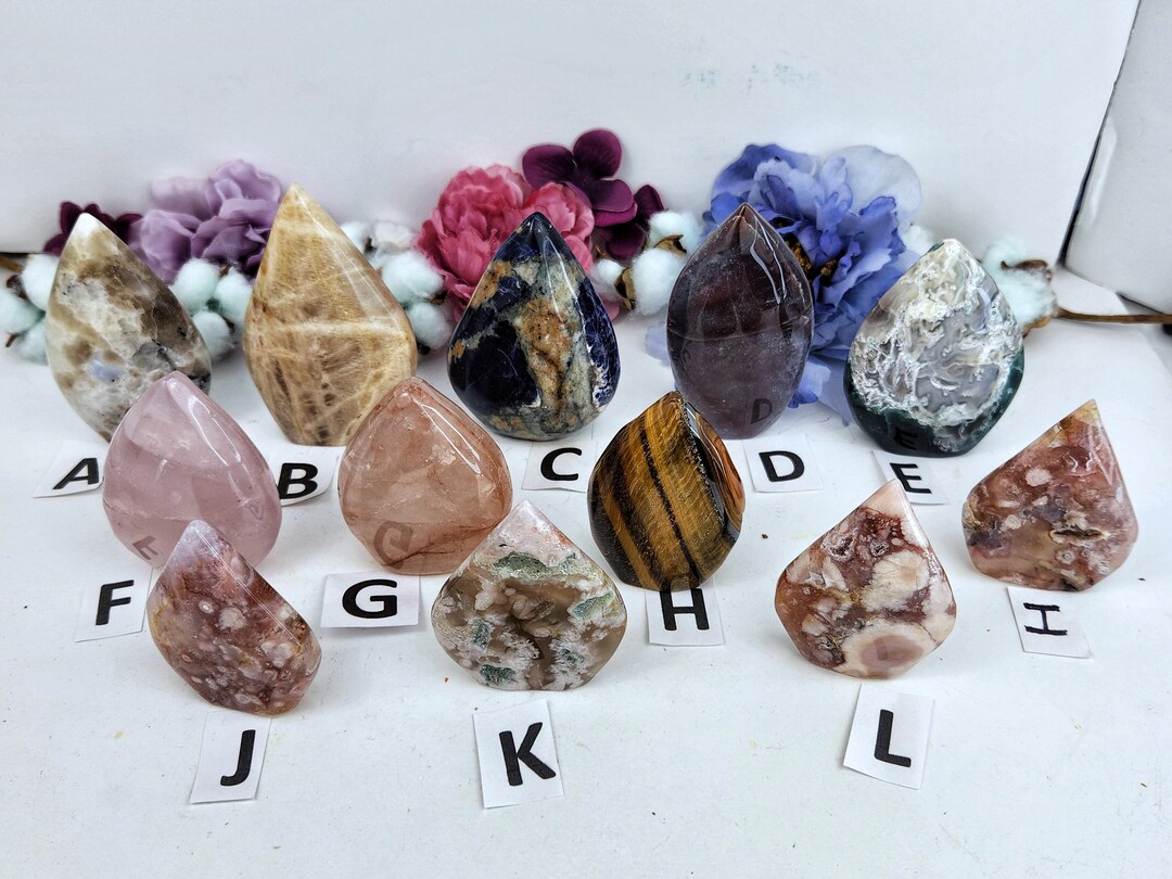 Moonstone Sodalite OJ Rose Quartz Fire Tiger's Eye Pink Amethyst Flower ...