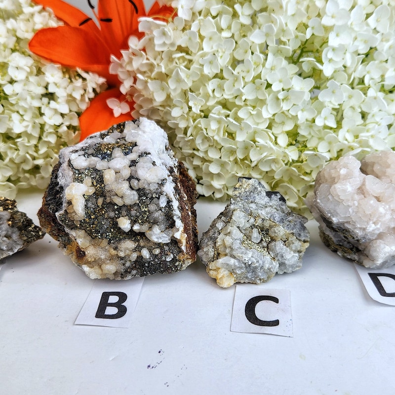 Pyrite and Calcite Specimen - Etsy