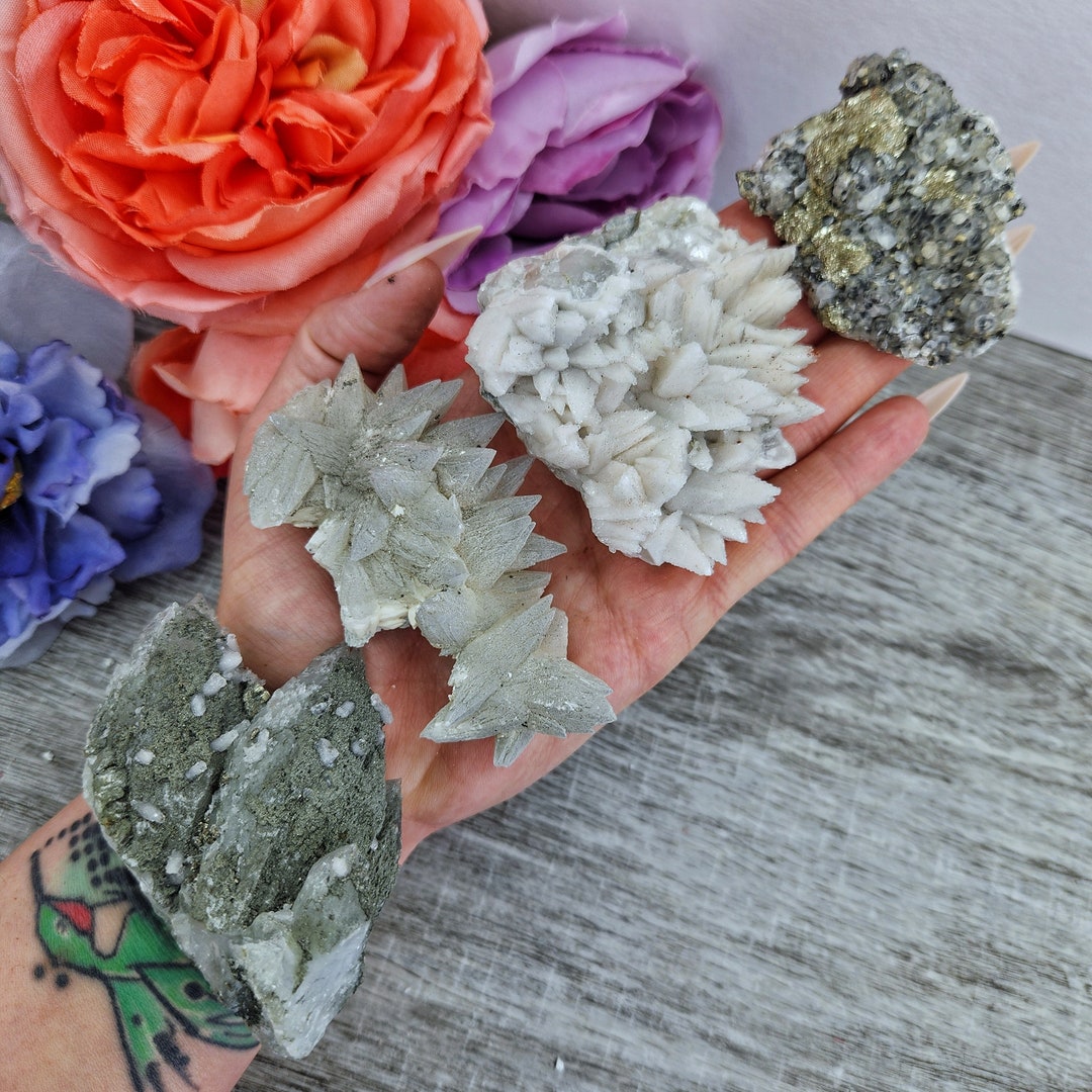 Pyrite Included Calcite China UV Reactive Dogtooth Luster Specimen ...