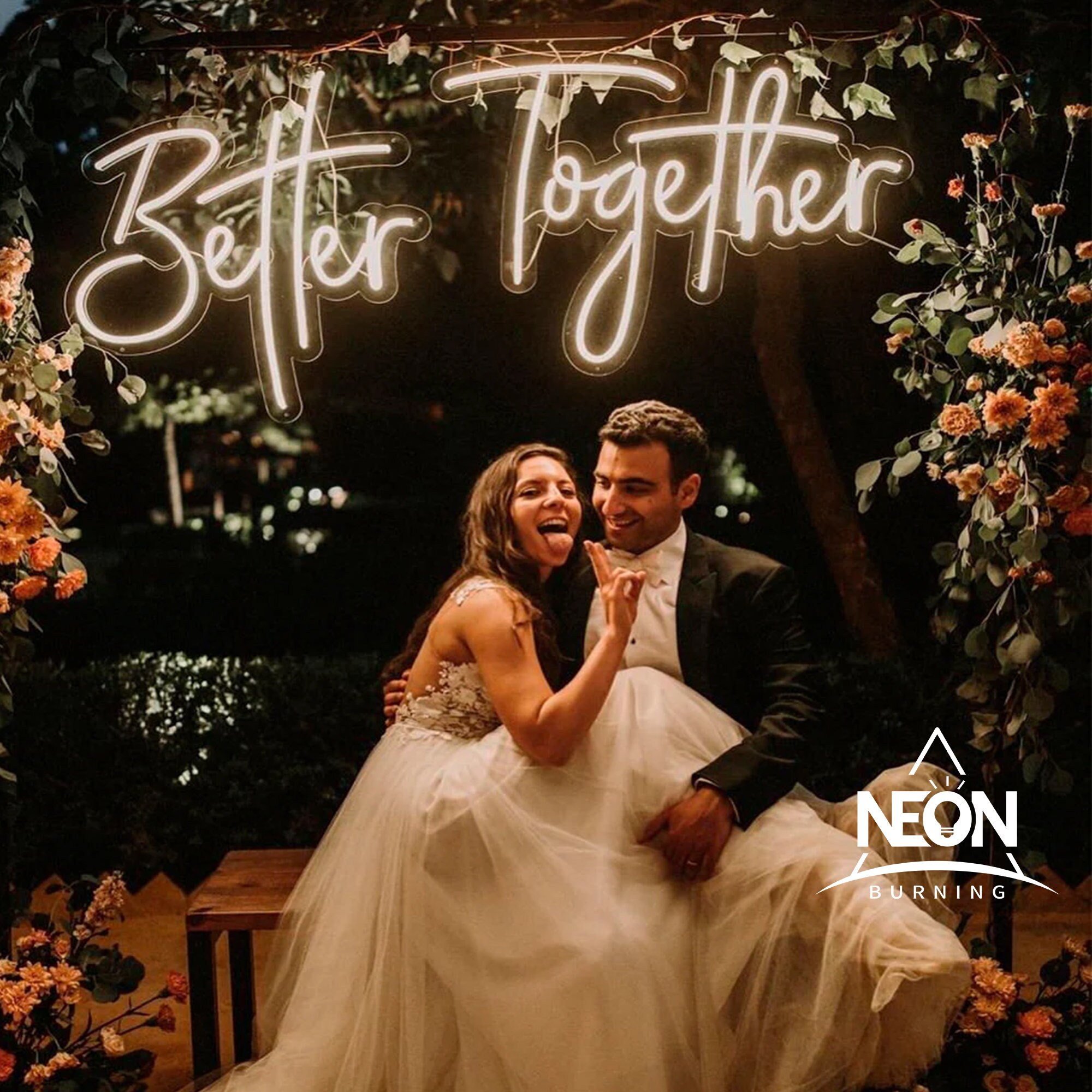 Custom Neon Sign Better Together Neon Lights Wedding Decor Wedding Neon ...